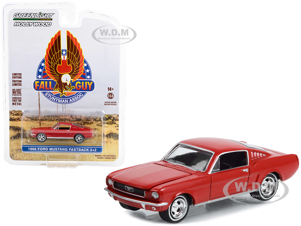 1966 Ford Mustang Fastback 22 Red "Now Showing Fireball 500 Collision ...